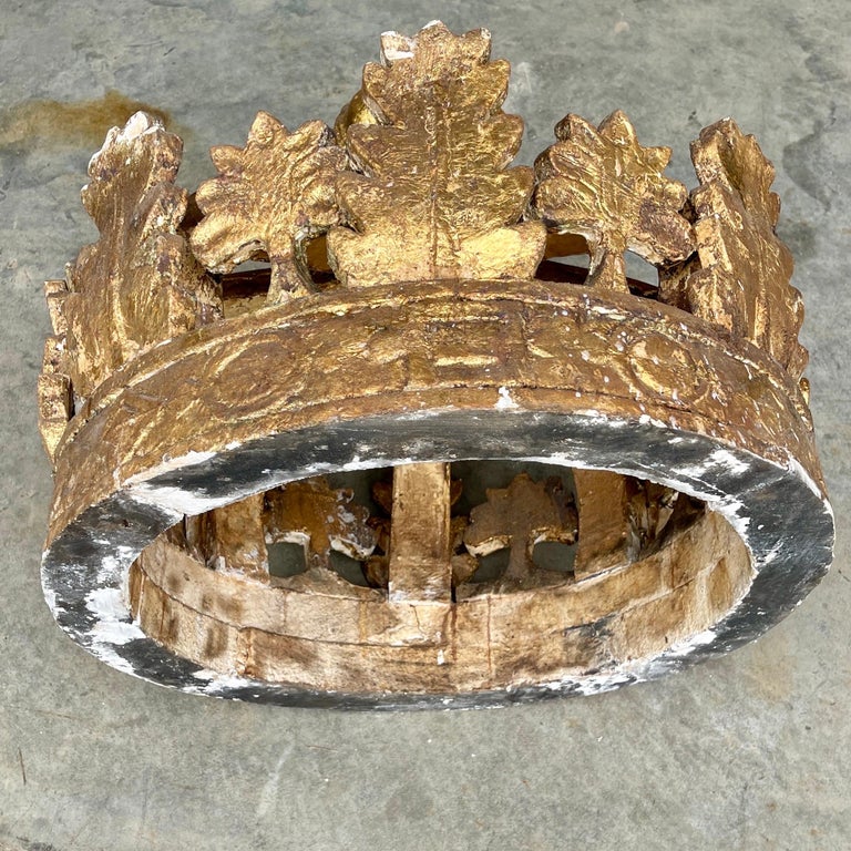 Large Italian Giltwood Ornamental Corona Crown, Late 19th Century For ...