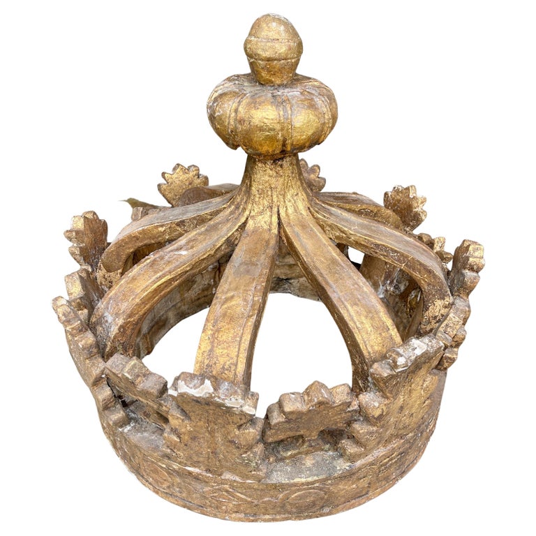 Large Italian Giltwood Ornamental Corona Crown, Late 19th Century For ...