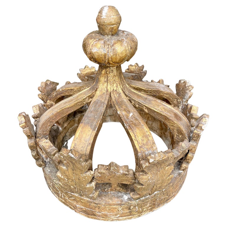 Large Italian Giltwood Ornamental Corona Crown, Late 19th Century For ...