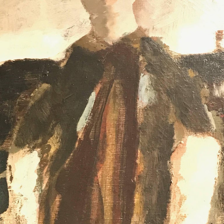 Large Italian Lady Portrait Black Background Signed Renato Borsato ...