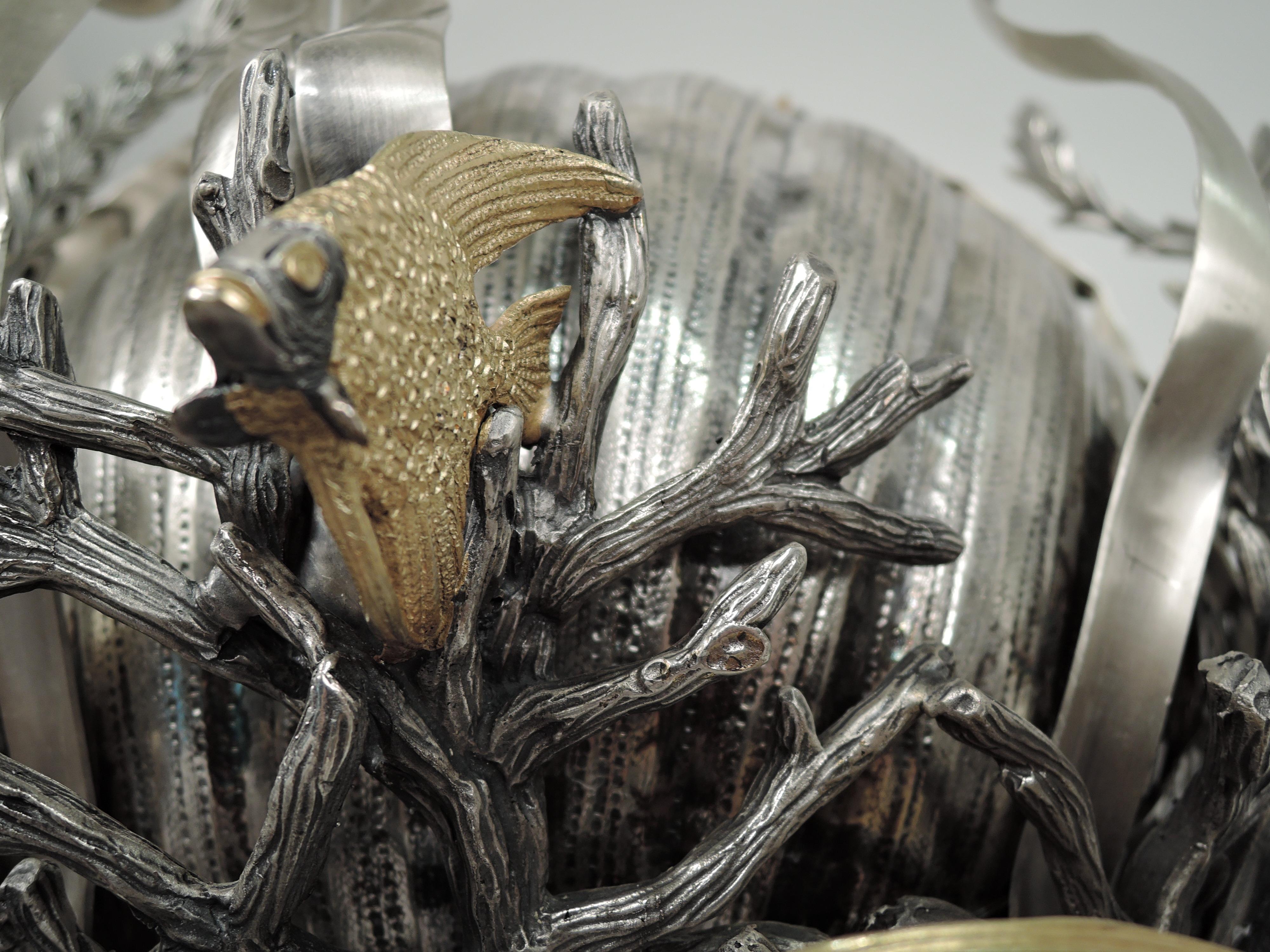 Large Italian Modern Fantasy Marine Silver Seashell Centerpiece For ...