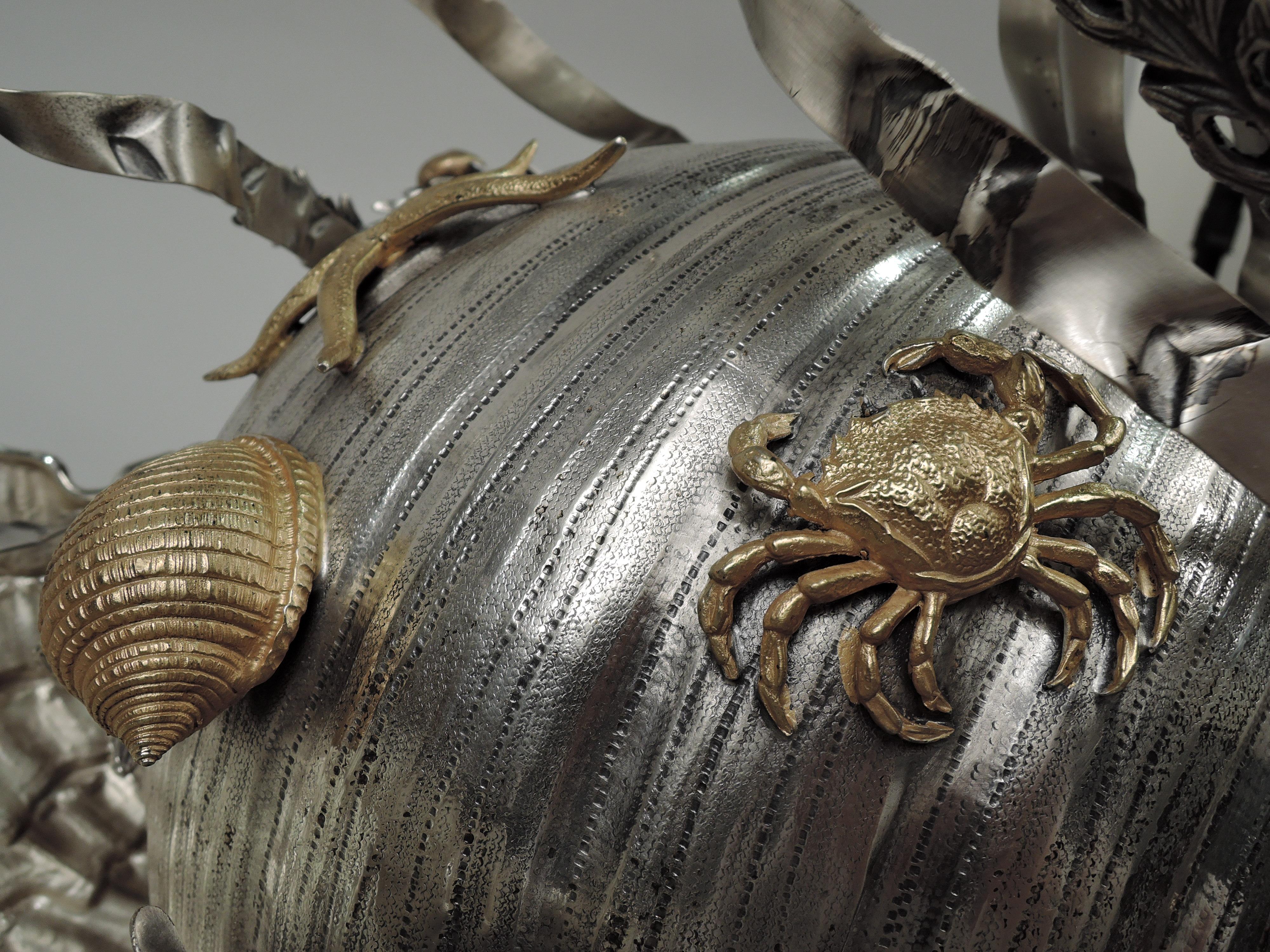 Large Italian Modern Fantasy Marine Silver Seashell Centerpiece For ...