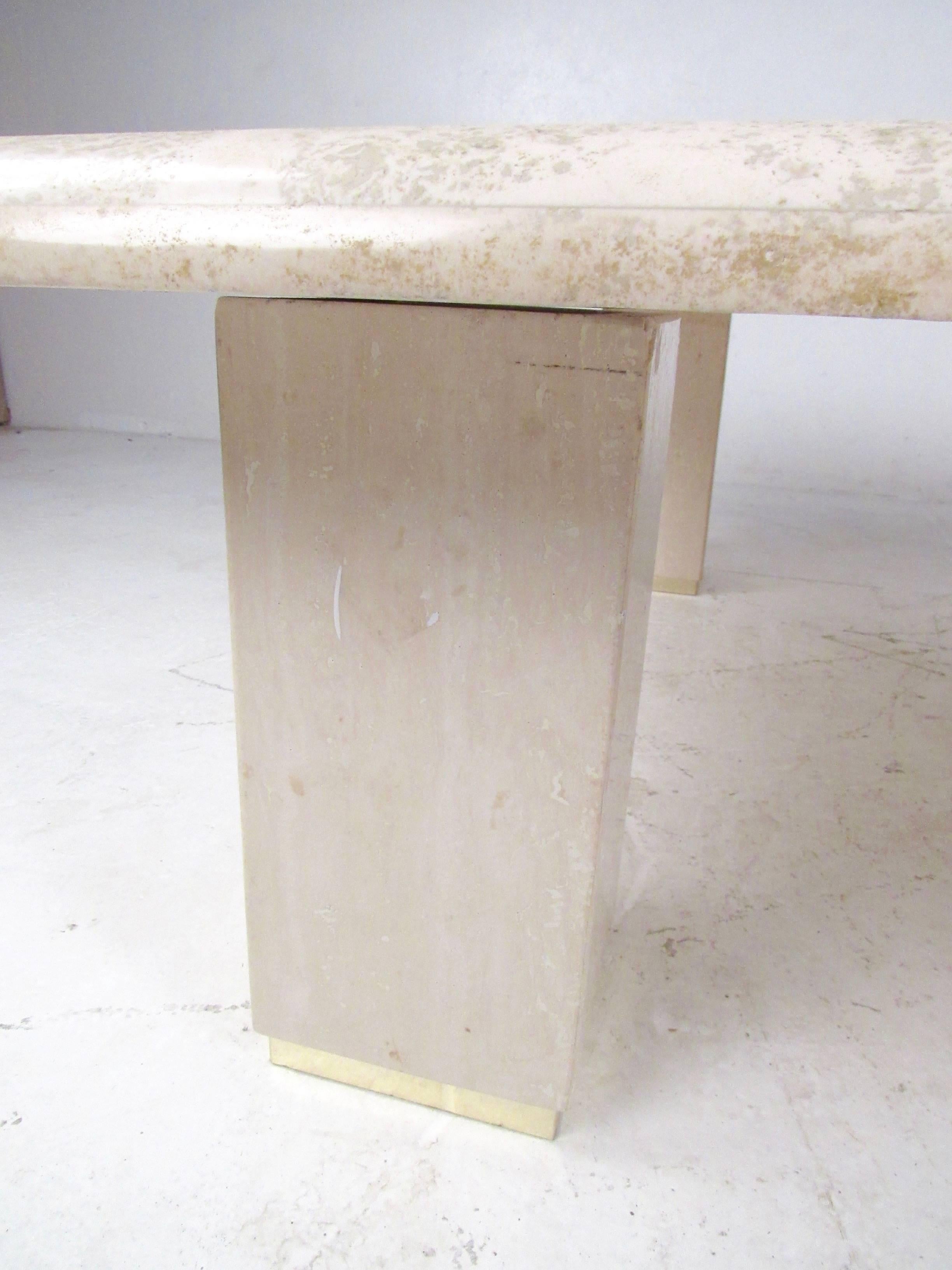 Large Italian Modern Travertine Coffee Table at 1stDibs | travertine ...