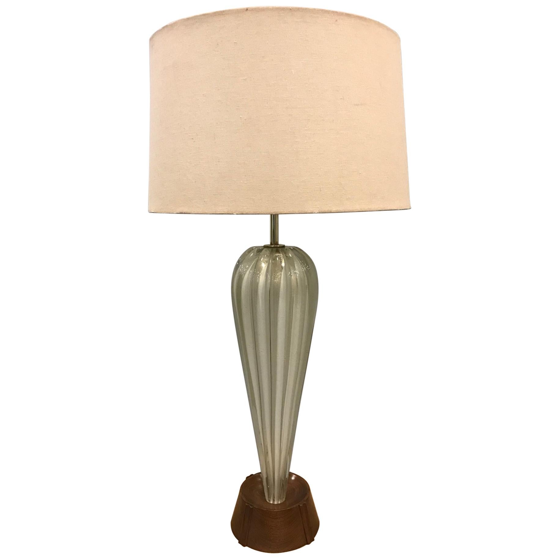 Large Murano Italian Opalescent Table Lamp For Sale at 1stDibs