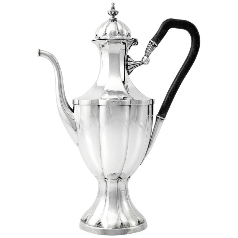 Ancient Neoclassic Sterling Silver Coffee Pot, Palermo, Sicily circa ...