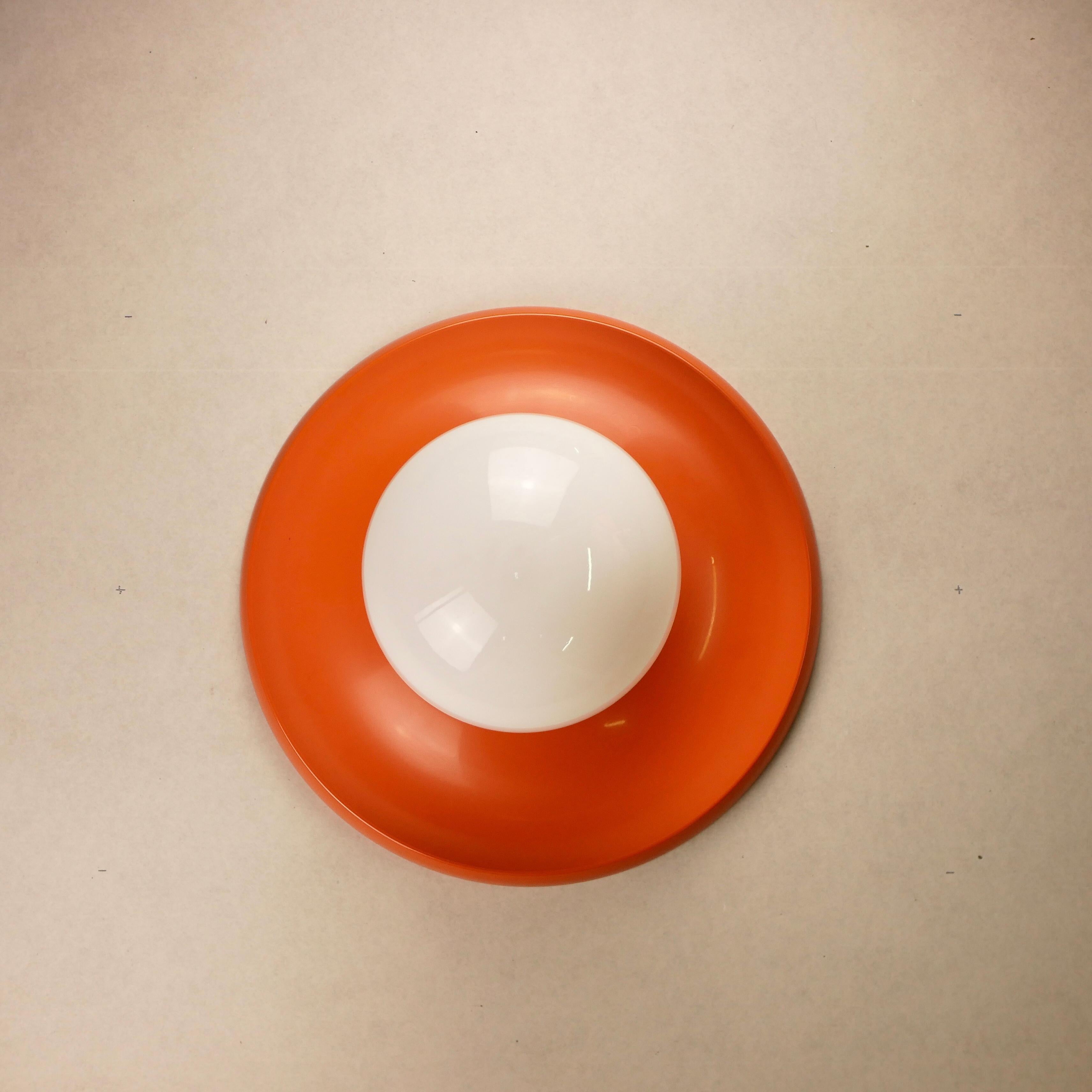 Large Italian Orange Wall Lamp « Light Ball » by Castiglioni for ...