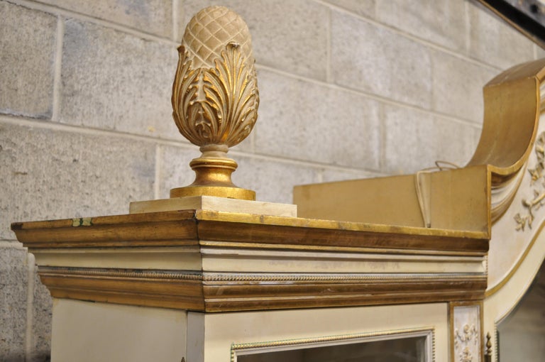 Large Italian Regency Cream and Gold Gilt Breakfront China Display ...