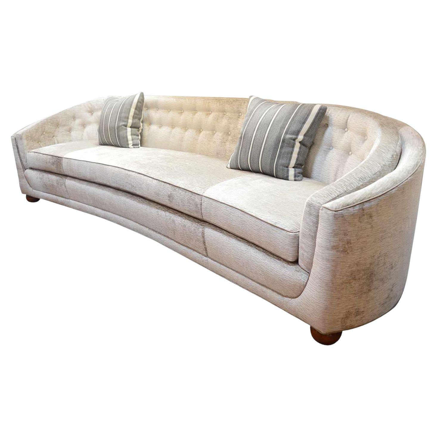 Large Italian Sofa in Vibrant Red Paisley Upholstery For Sale at ...