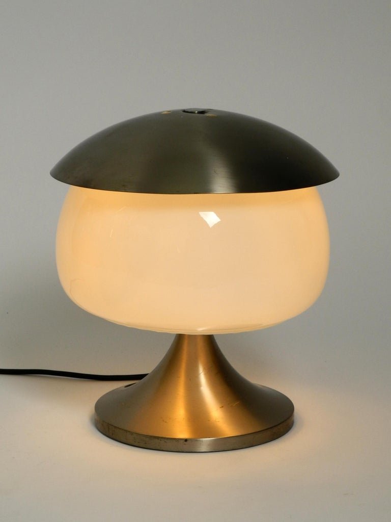 Large Italian table lamp made of solid aluminum and glass in space age ...
