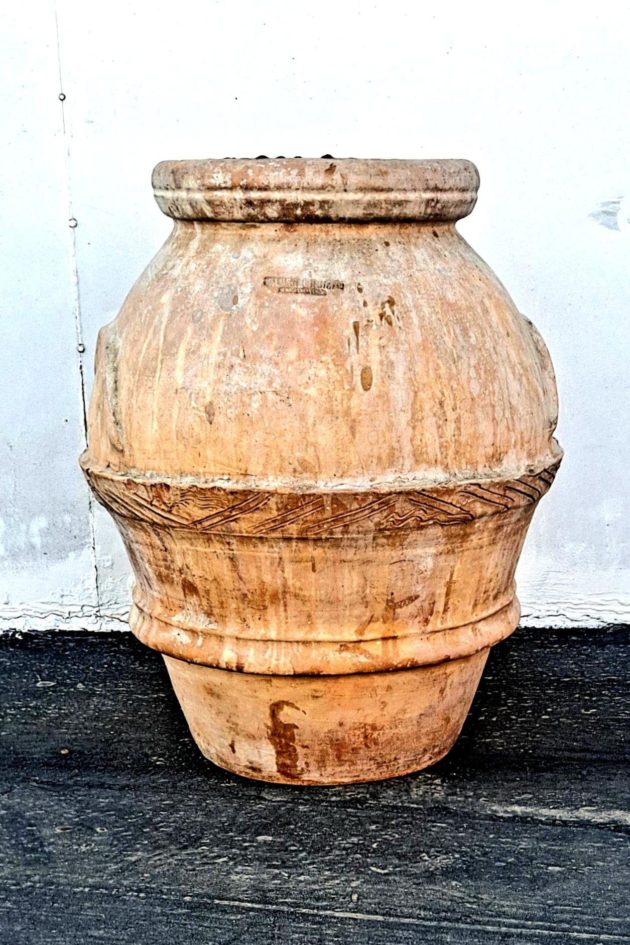 Large Italian Terracotta Olive Jar, Jardinière Planter For Sale at ...