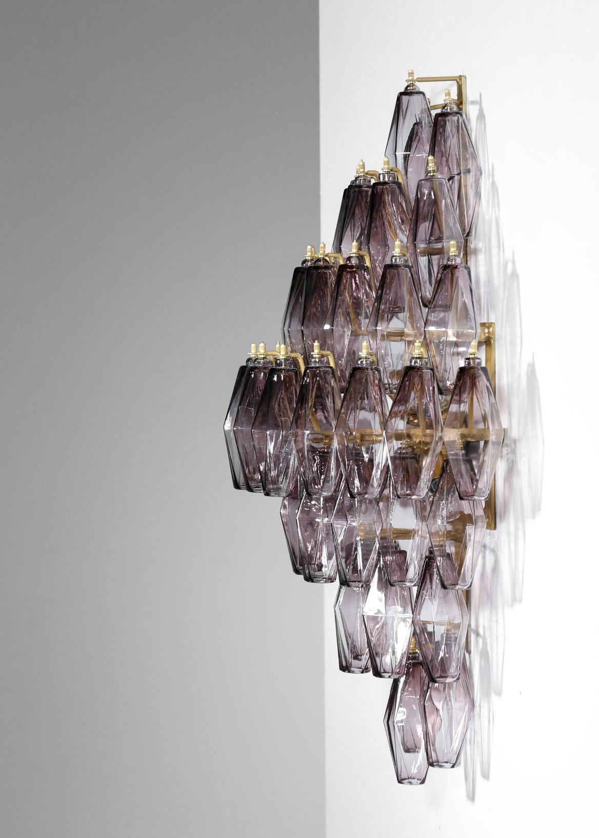 Large Modern Italian Wall Light, Polyhedral Murano Glass For Sale at ...