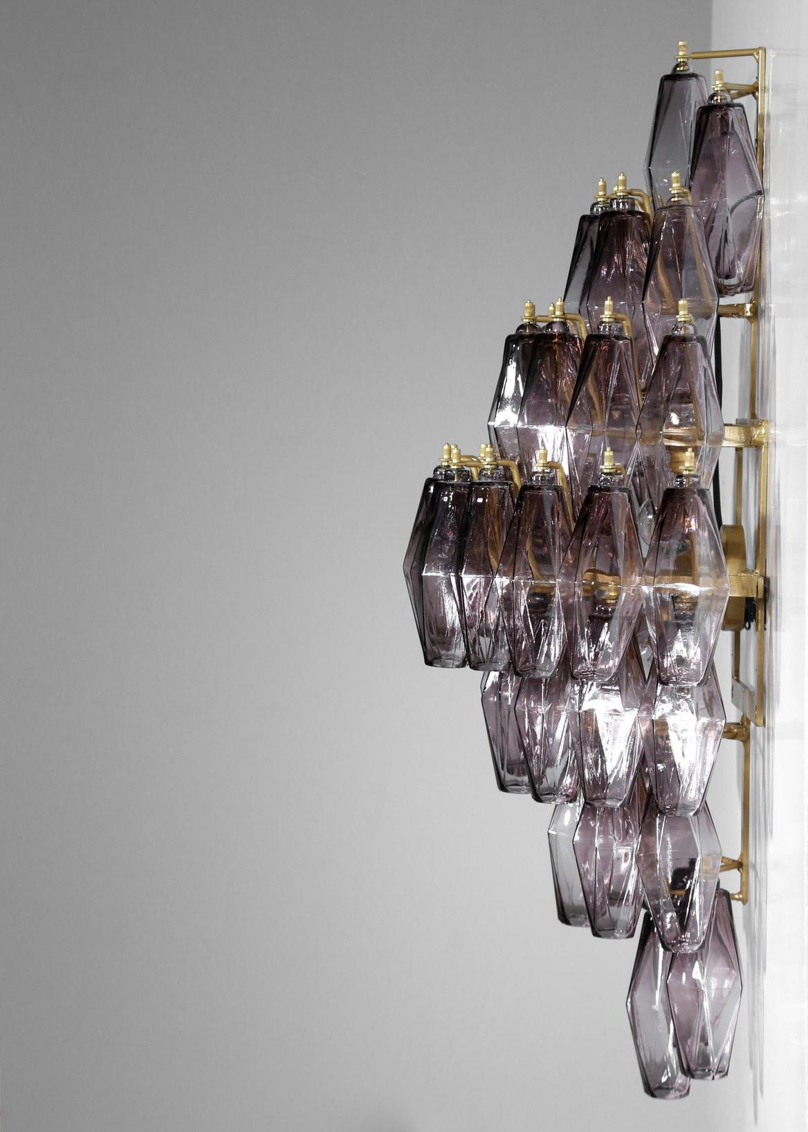 Large Modern Italian Wall Light, Polyhedral Murano Glass For Sale at ...
