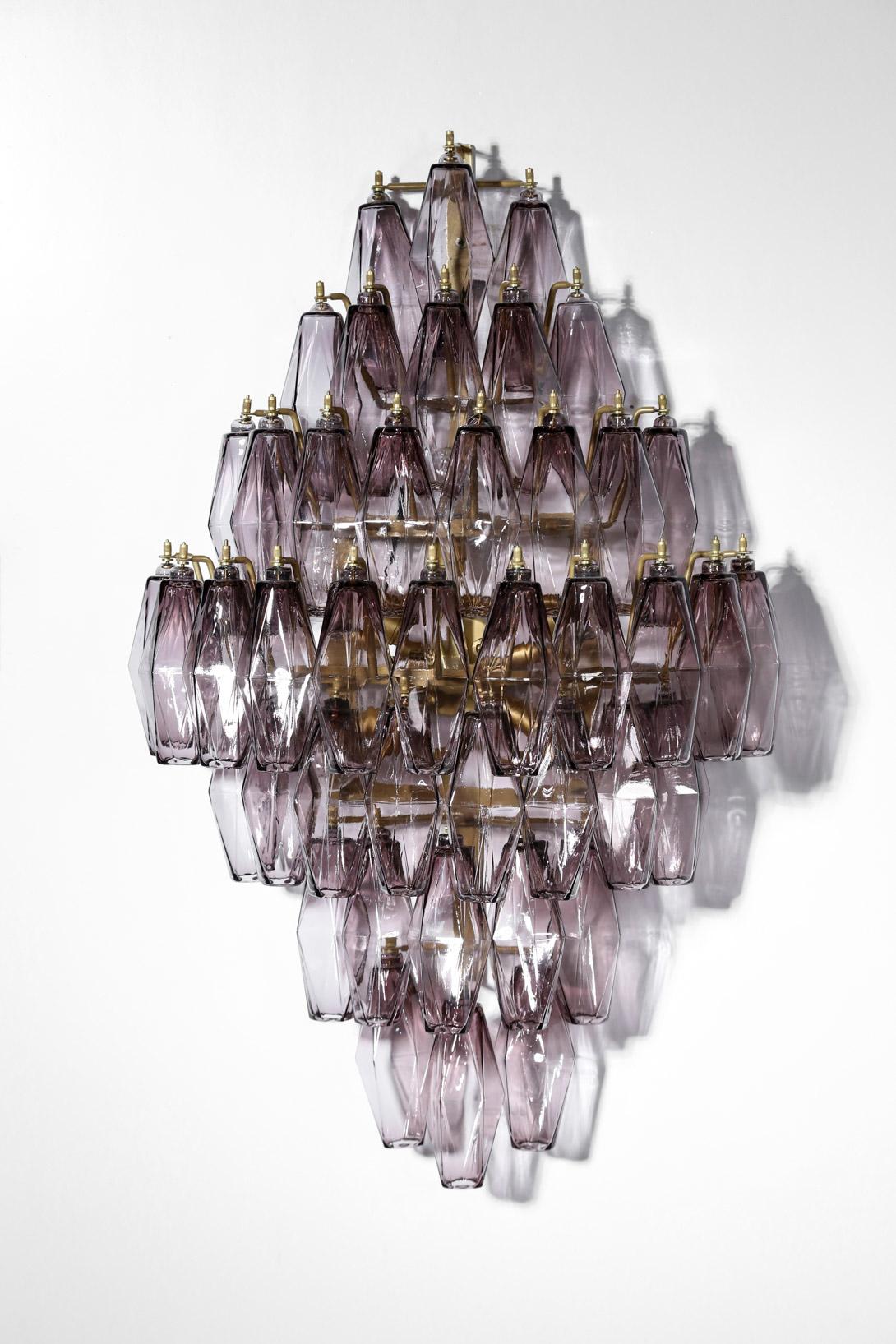 Large Modern Italian Wall Light, Polyhedral Murano Glass For Sale at ...