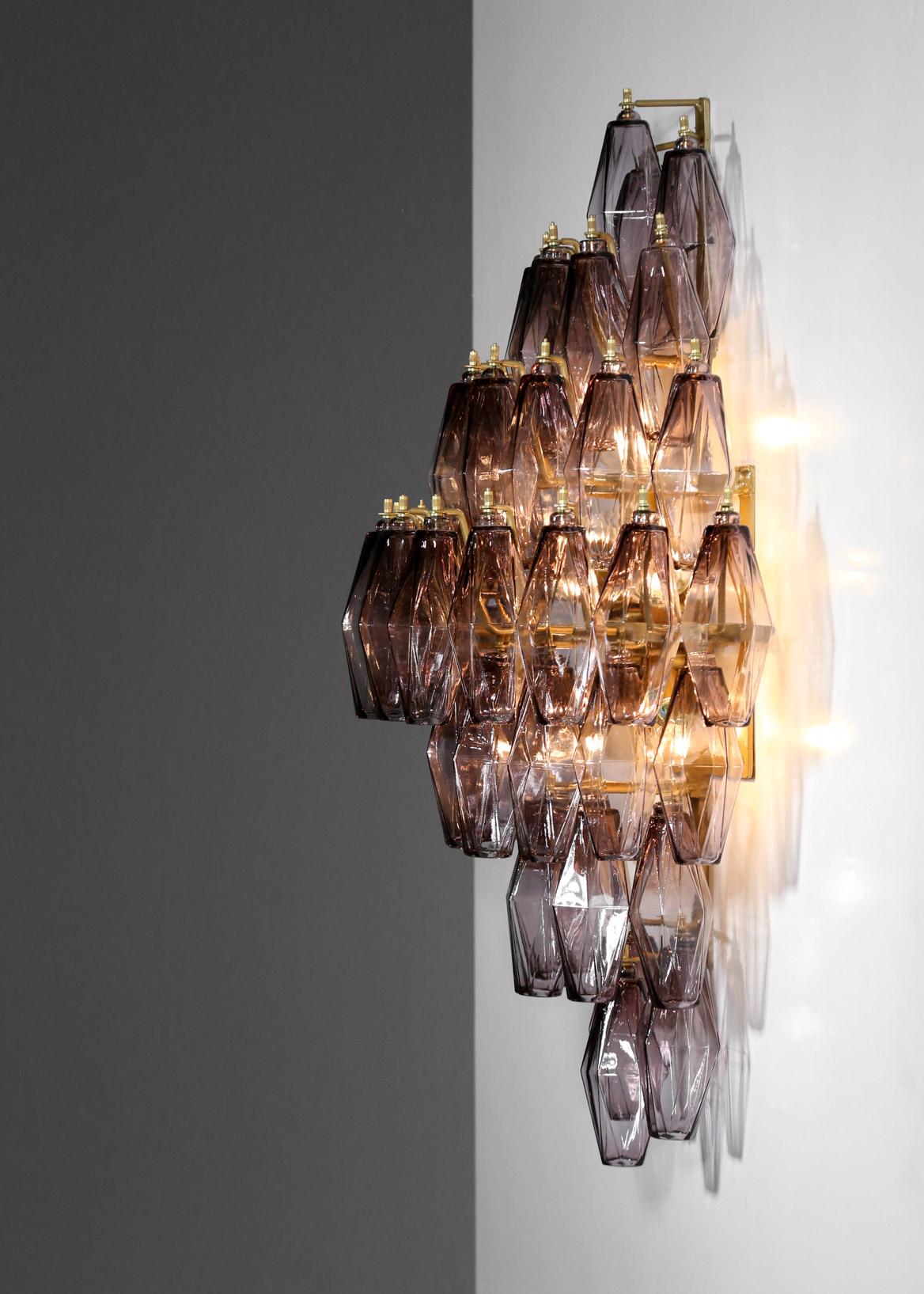 Large Modern Italian Wall Light, Polyhedral Murano Glass For Sale at ...