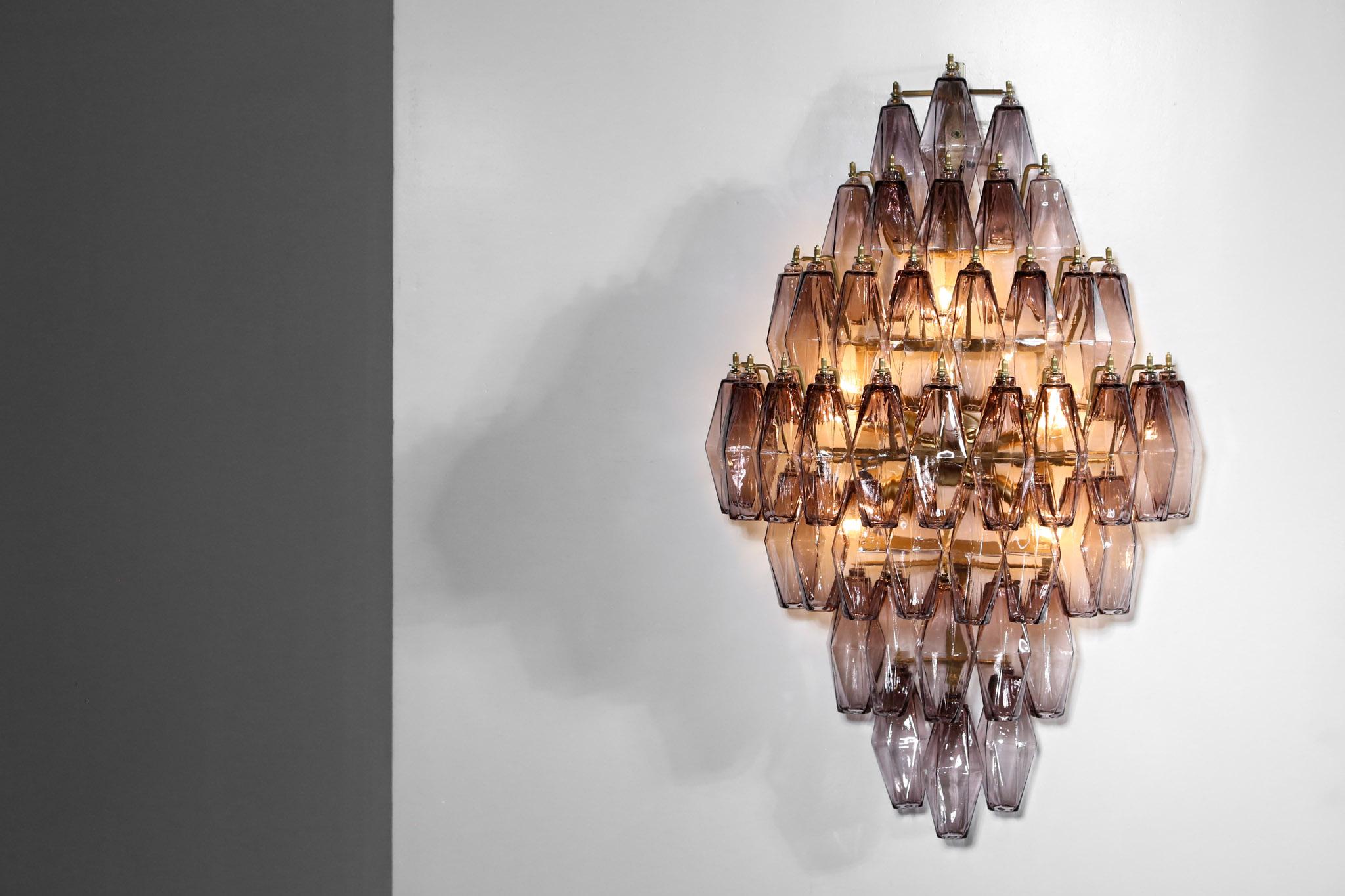 Large Modern Italian Wall Light, Polyhedral Murano Glass For Sale at ...