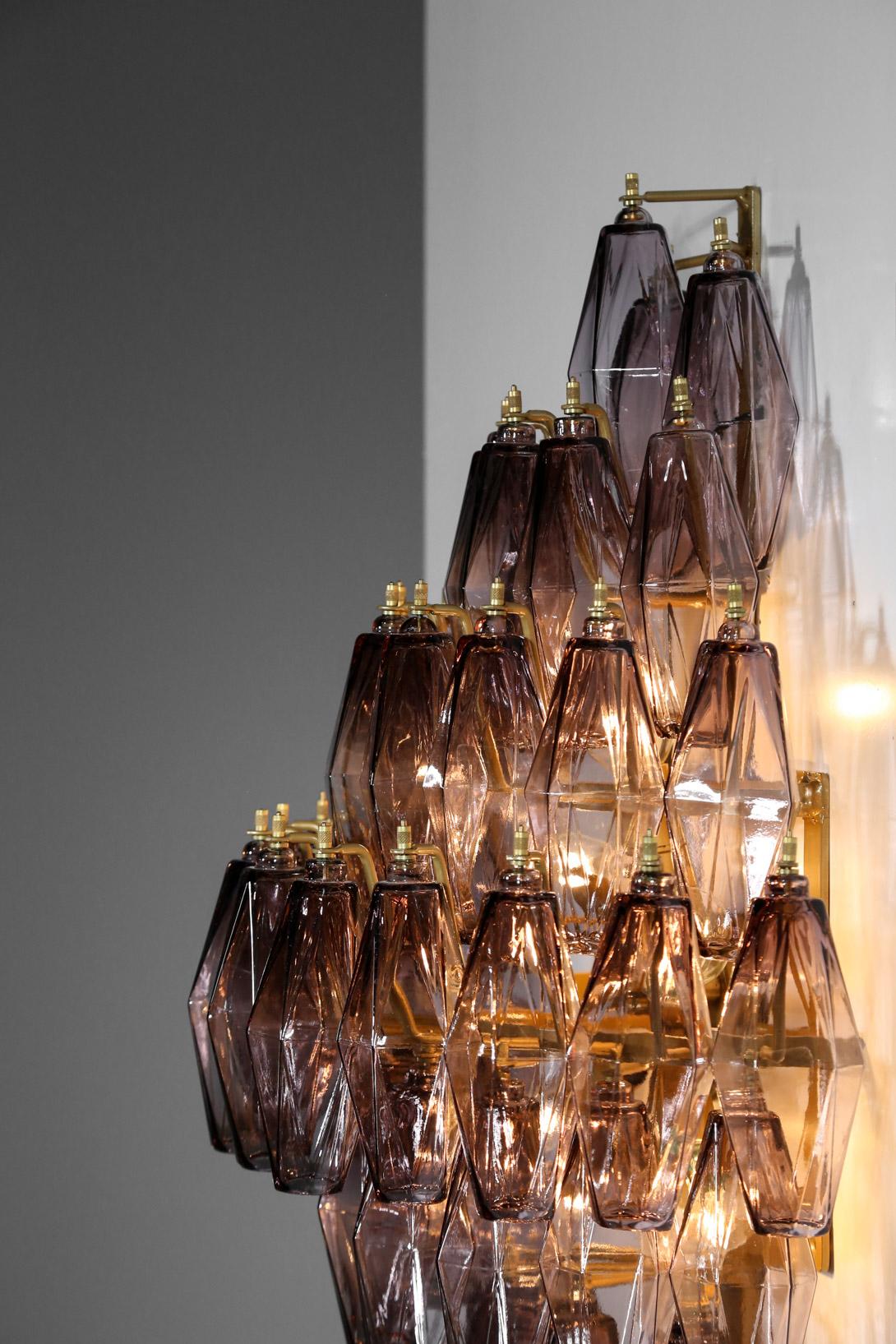 Large Modern Italian Wall Light, Polyhedral Murano Glass For Sale at ...