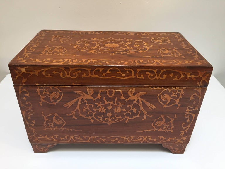 Large Italian Wedding Chest Inlaid with Precious Fruitwood at 1stDibs