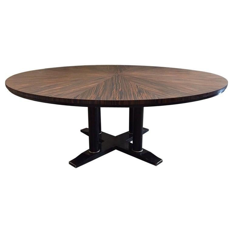 Large Italian Zebra Wood Center Table For Sale at 1stDibs