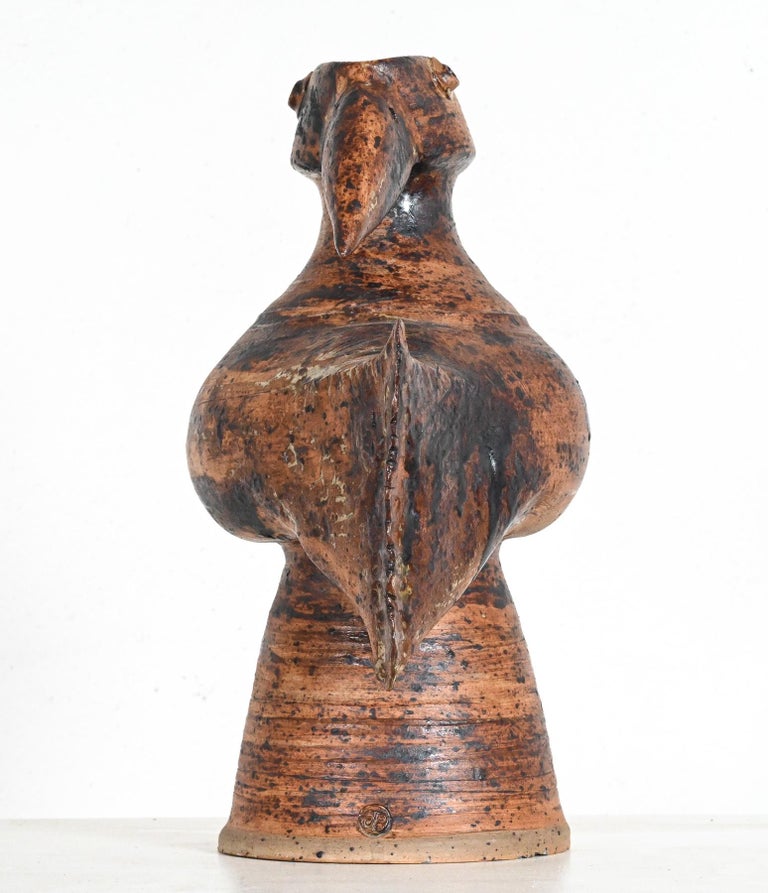 large Jacques Pouchain Atelier Dieulefit bird vase For Sale at 1stDibs