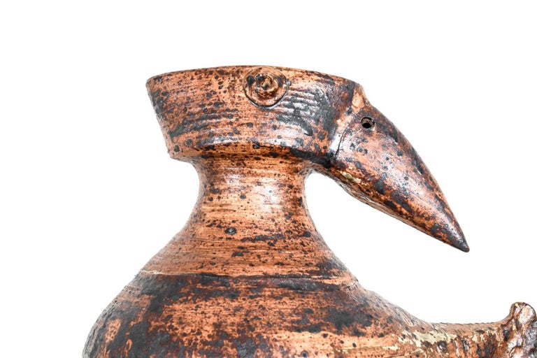 large Jacques Pouchain Atelier Dieulefit bird vase For Sale at 1stDibs