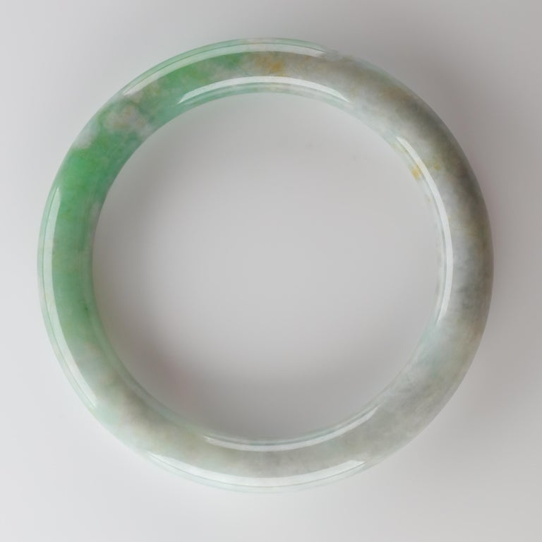 Large Jadeite Jade Bangle Certified Untreated at 1stDibs | untreated ...