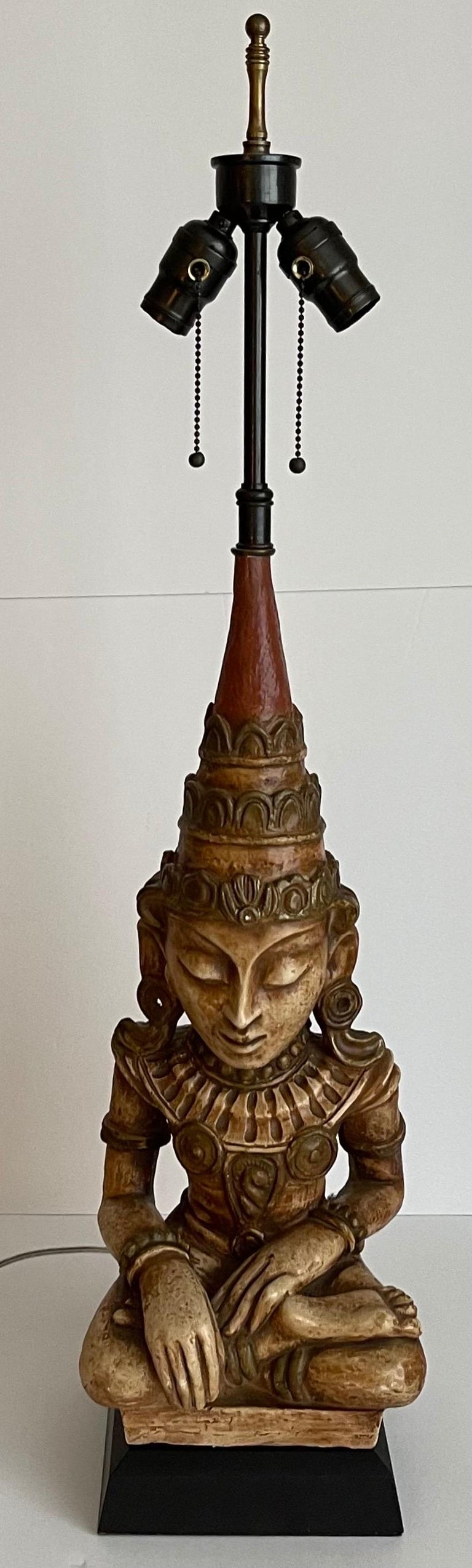 Large James Mont Style Buddha Lamp For Sale at 1stDibs