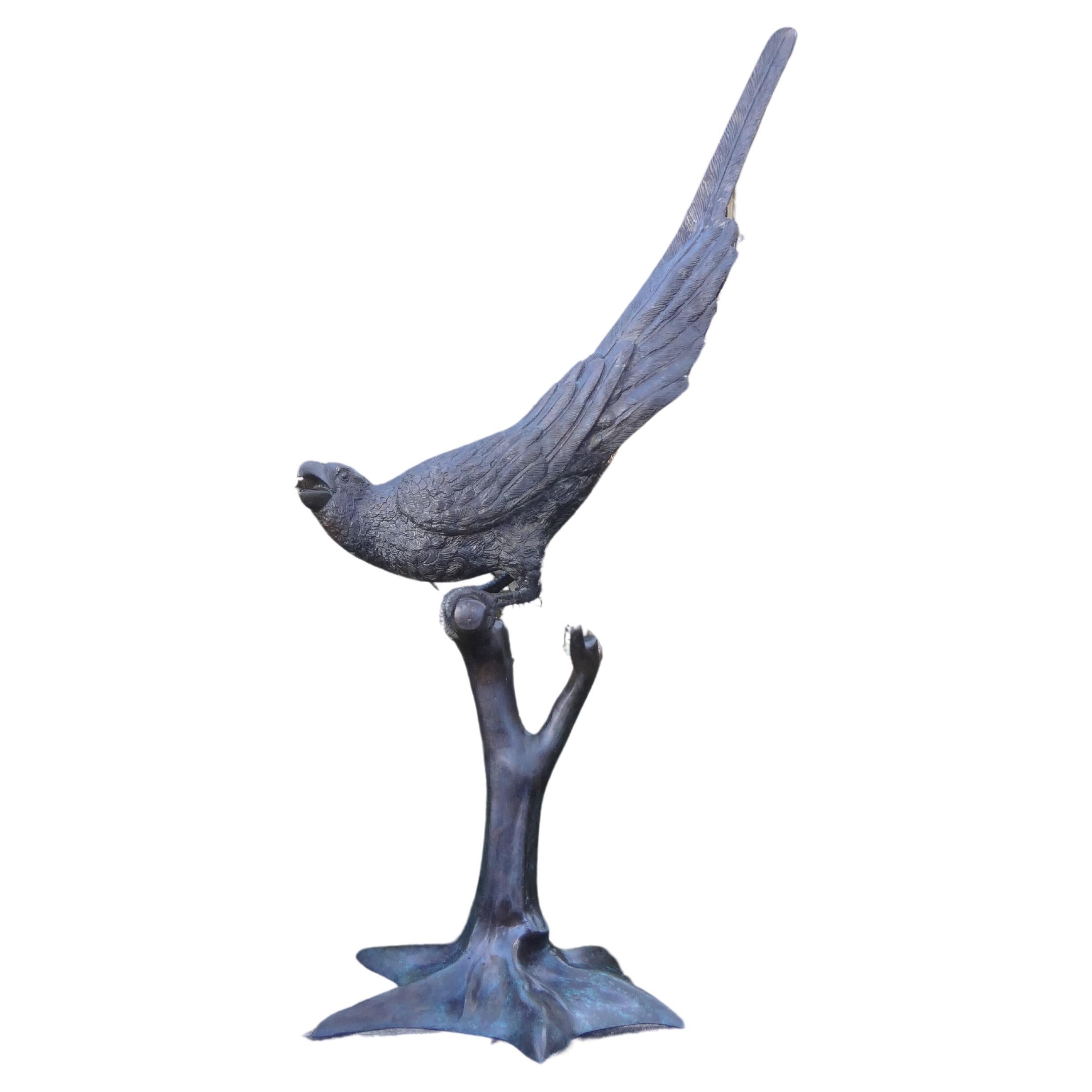 Large Japanese Bronze Macaw Parrot Sculpture-48 Inches For Sale at 1stDibs