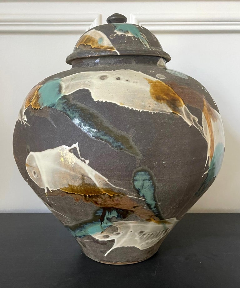 Large Japanese Contemporary Ceramic Jar from Onda Yaki Kiln For Sale at ...