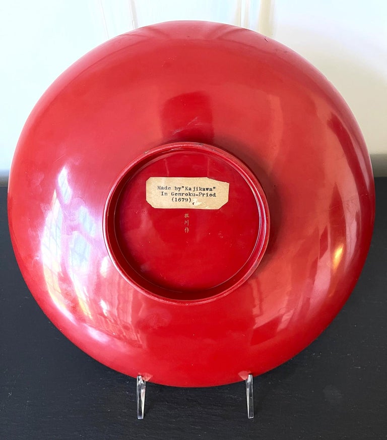 Large Japanese Lacquer Plate with Elaborate Maki-e Design by Kajikawa ...