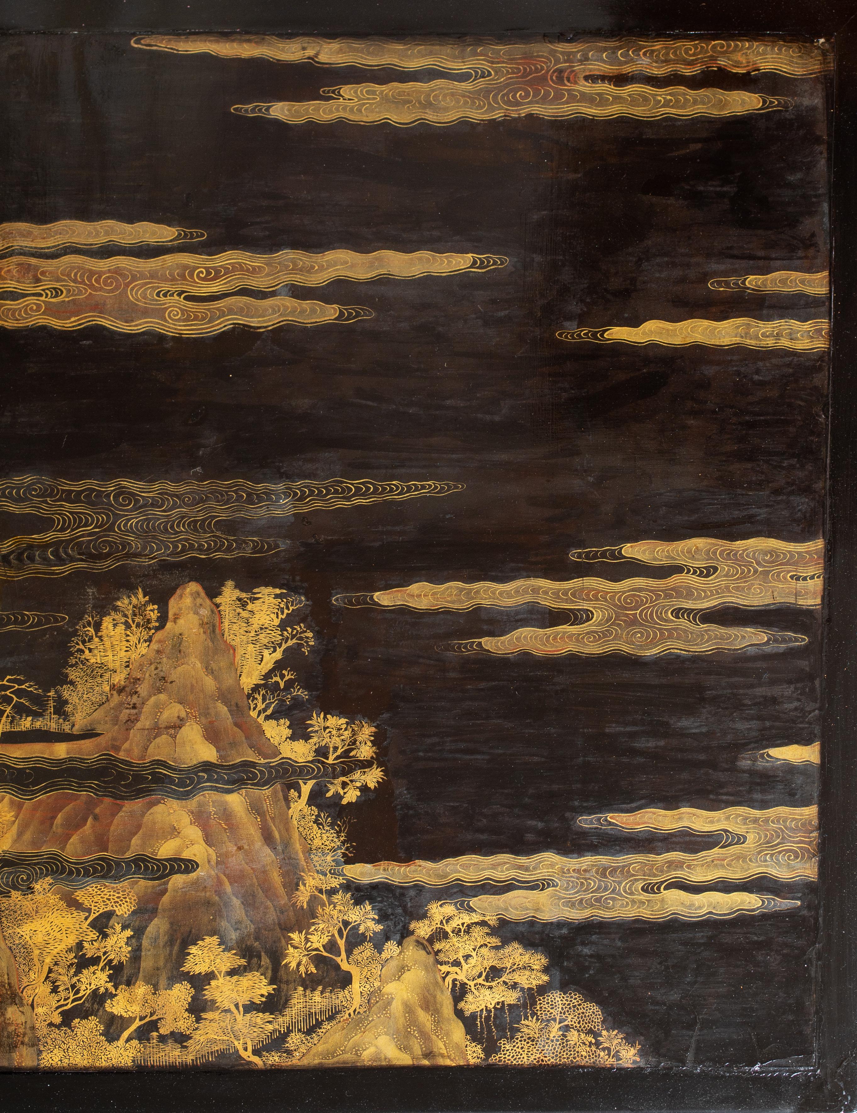 Large Japanese Lacquered Coffee Table at 1stDibs