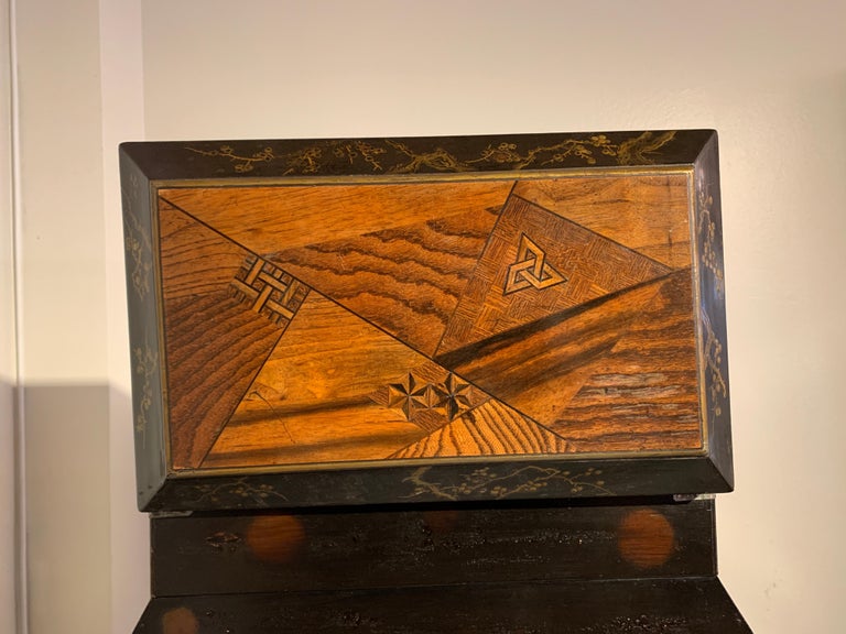 Large Japanese Marquetry Table Cabinet, Meiji Period, Late 19th Century ...