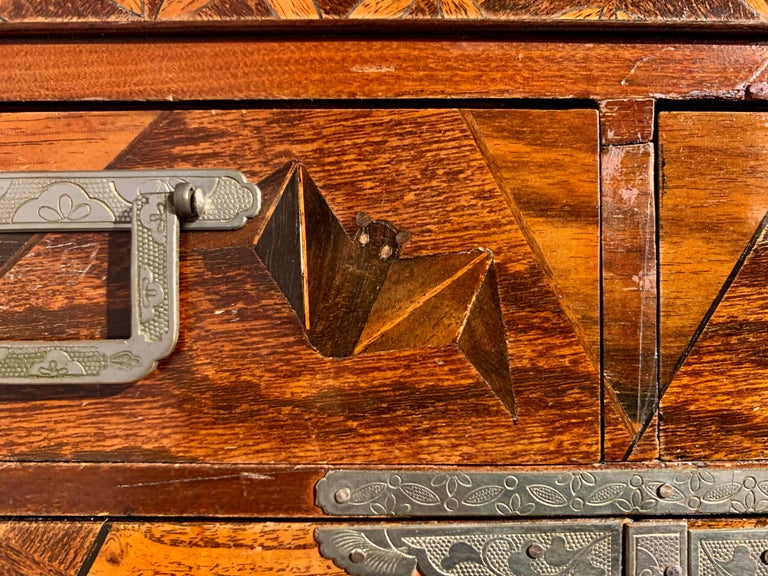 Large Japanese Marquetry Table Cabinet, Meiji Period, Late 19th Century ...