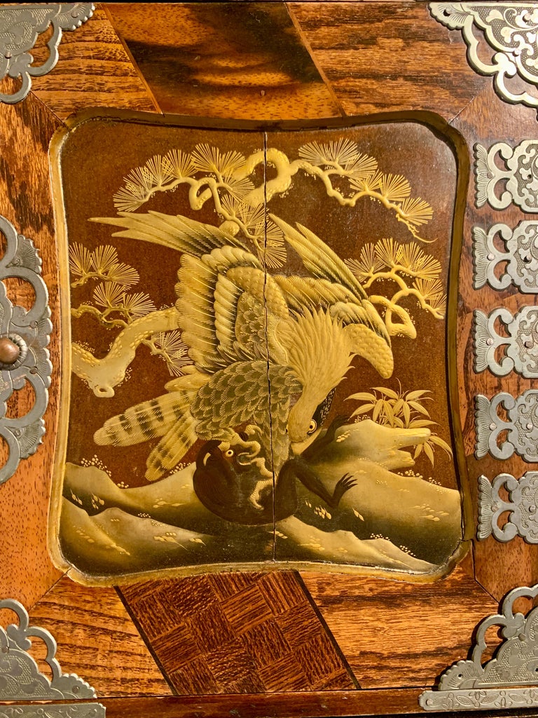 Large Japanese Marquetry Table Cabinet, Meiji Period, Late 19th Century ...