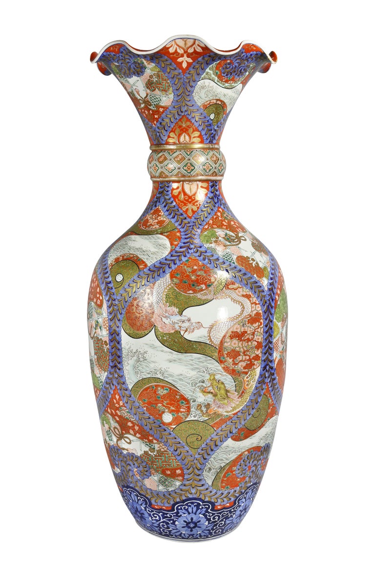 Large Japanese Porcelain Palace Vase at 1stDibs