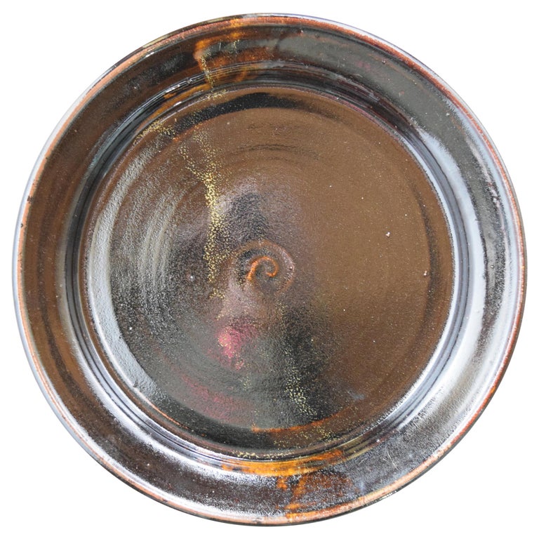 Large Japanese Pottery Charger in the Manner of Shoji Hamada For Sale ...