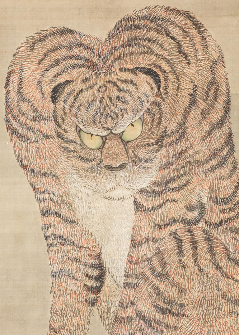 Large Japanese Scroll of a Tiger For Sale at 1stDibs