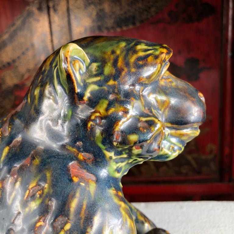 Large Japanese Vintage Hand Painted Monkey Sculpture at 1stDibs