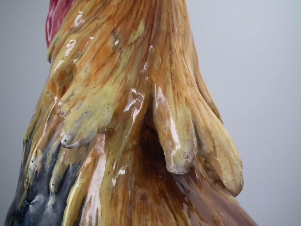 Large Jerome Massier Majolica Rooster at 1stDibs