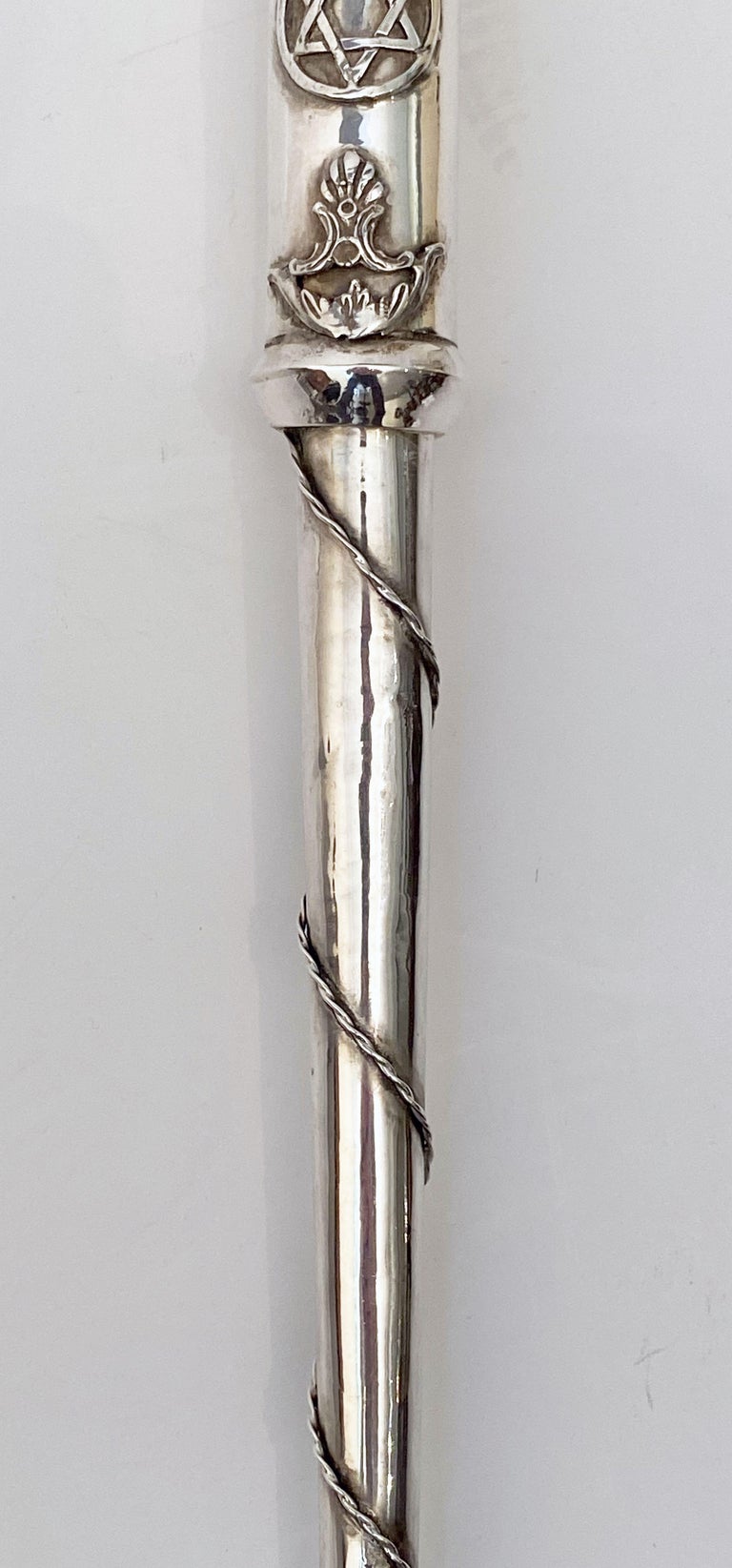 Large Jewish Yad or Torah Pointer of Silver with Inset Stone and Star ...