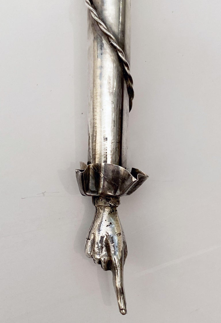 Large Jewish Yad or Torah Pointer of Silver with Inset Stone and Star ...