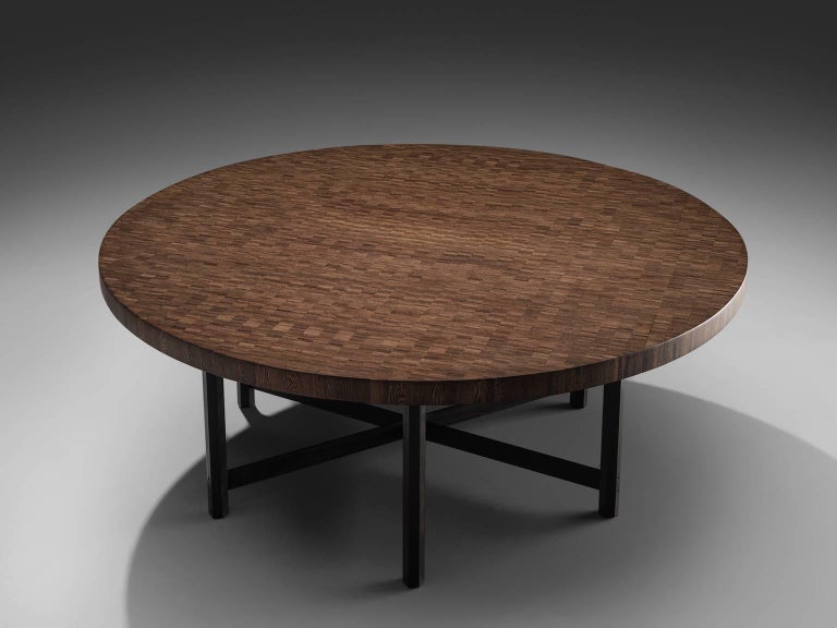 Large Jules Wabbes Wenge Table with Hexagonal Frame For Sale at 1stDibs