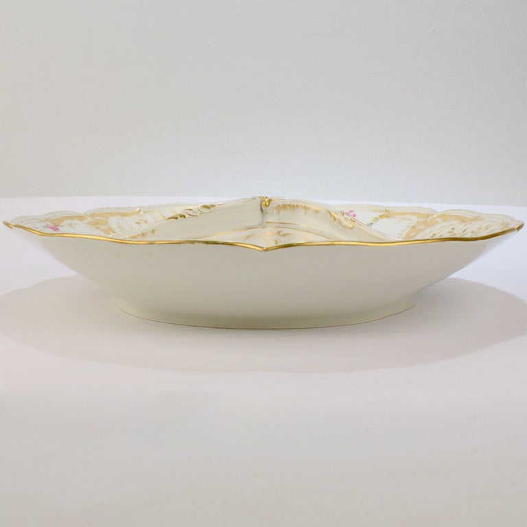 Large KPM Berlin Porcelain Polychrome Reliefzierat Divided Dish or ...