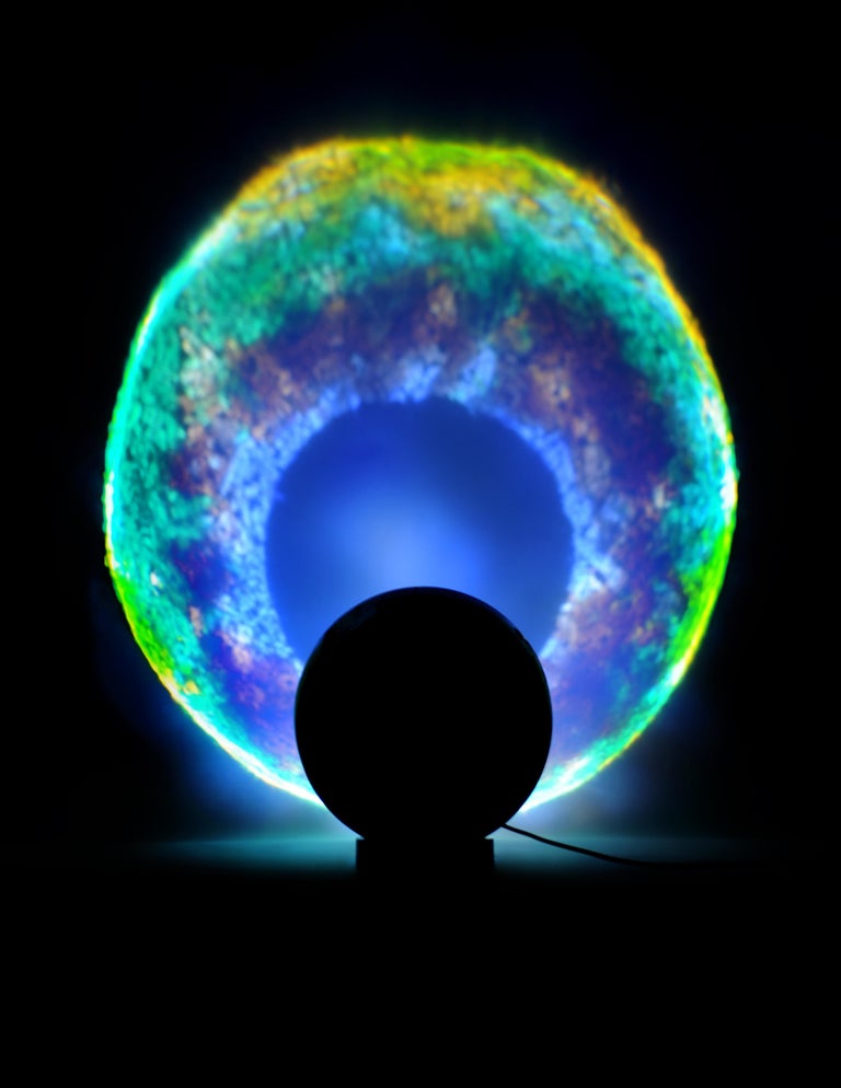 Large Lamp Eyeball Colorful Decorative Wood and Cast Glass Light ...