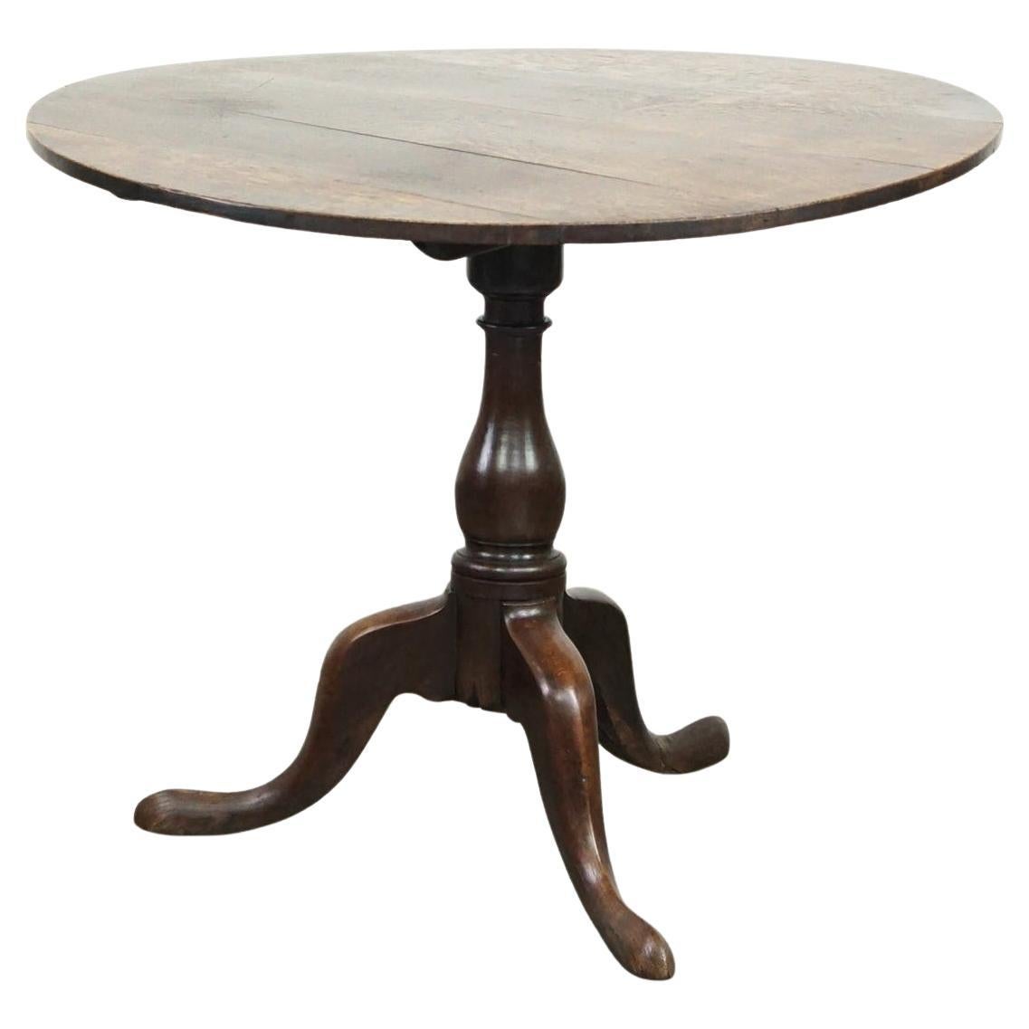 Antique late 19th century Solid Oak Dark Warm Brown English Tilt Top ...