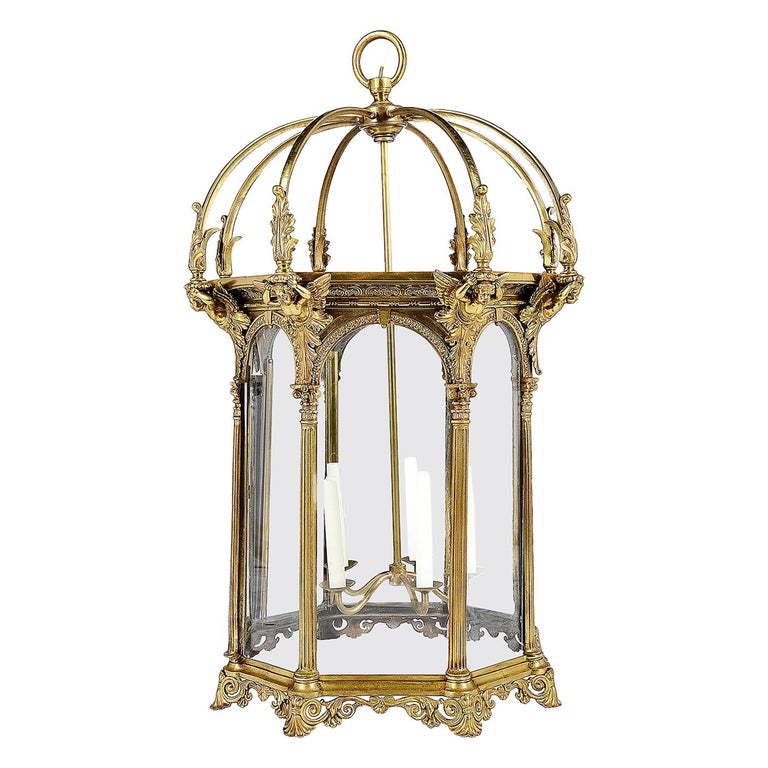 Large Late 19th Century Octagonal Bronze Classical Lantern For Sale at ...
