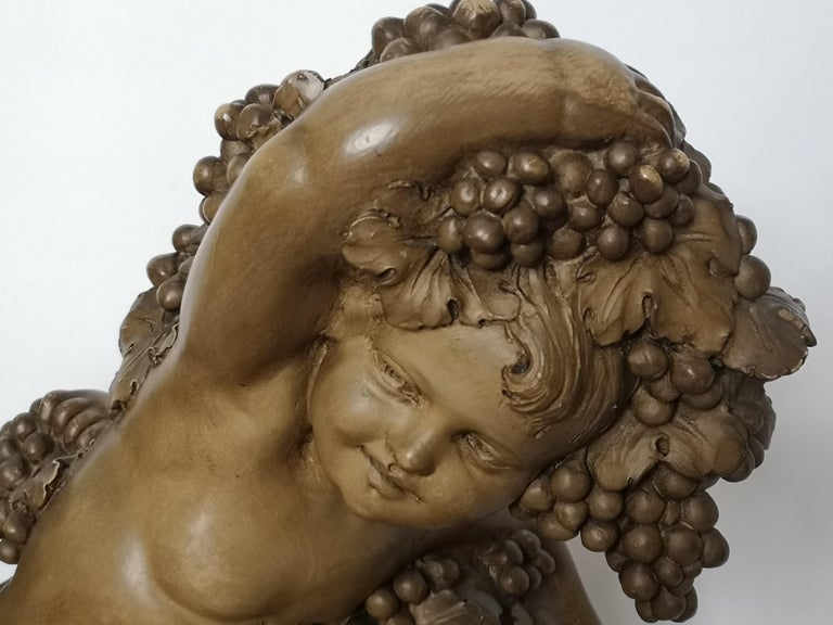Large Late 19th Century Terracotta Group of Three Putti Drinking Wine ...