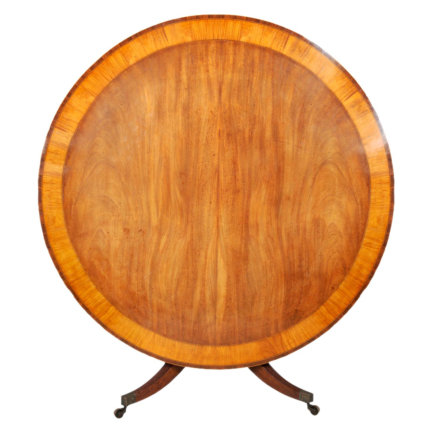 Custom Regency Style 56" Diameter Mahogany Dining Table For Sale at 1stDibs