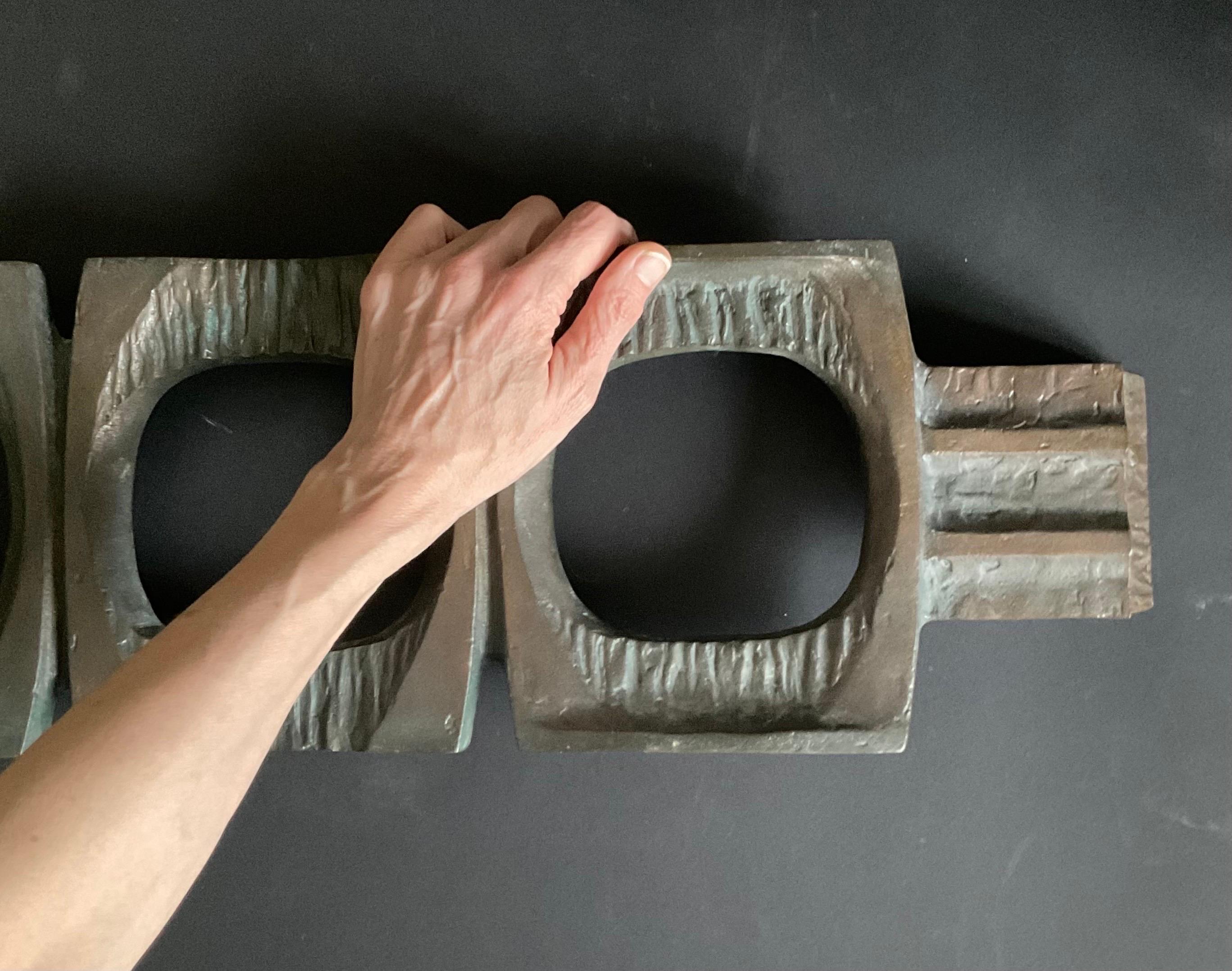 Large Lateral Push Pull Door Handle of Cast Bronze For Sale at 1stDibs