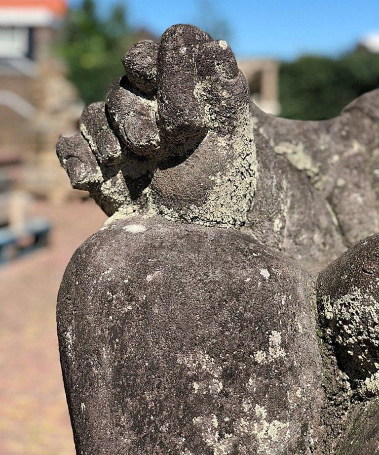 Large Lava Stone Happy Buddha Statue from Indonesia Original Buddhas ...