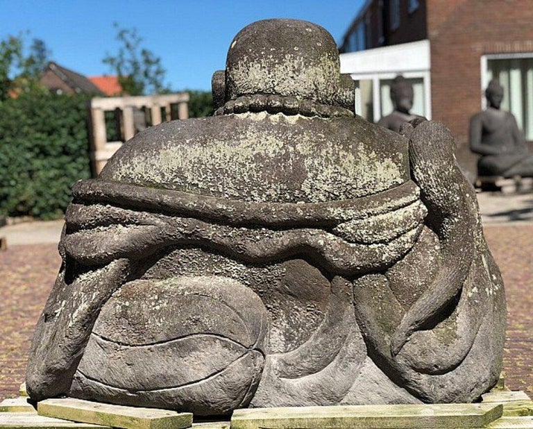 Large Lava Stone Happy Buddha Statue from Indonesia Original Buddhas ...